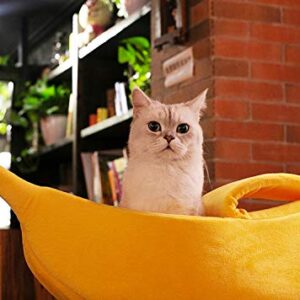 · Petgrow · Cute Banana Cat Bed House Large Size, Christmas Pet Bed Soft Warm Cat Cuddle Bed, Lovely Pet Supplies for Cats Kittens Rabbit Small Dogs Bed,Yellow