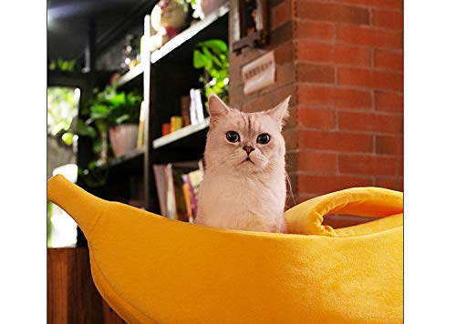 · Petgrow · Cute Banana Cat Bed House Large Size, Christmas Pet Bed Soft Warm Cat Cuddle Bed, Lovely Pet Supplies for Cats Kittens Rabbit Small Dogs Bed,Yellow