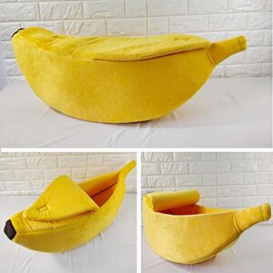 · Petgrow · Cute Banana Cat Bed House Large Size, Christmas Pet Bed Soft Warm Cat Cuddle Bed, Lovely Pet Supplies for Cats Kittens Rabbit Small Dogs Bed,Yellow