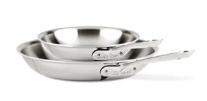 all-clad d3 stainless steel frying pan 8 and 10 inch cookware set, 2, silver