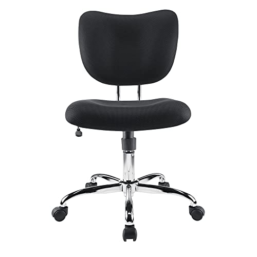 Brenton Studio® Jancy Mesh Low-Back Task Chair, Black/Chrome