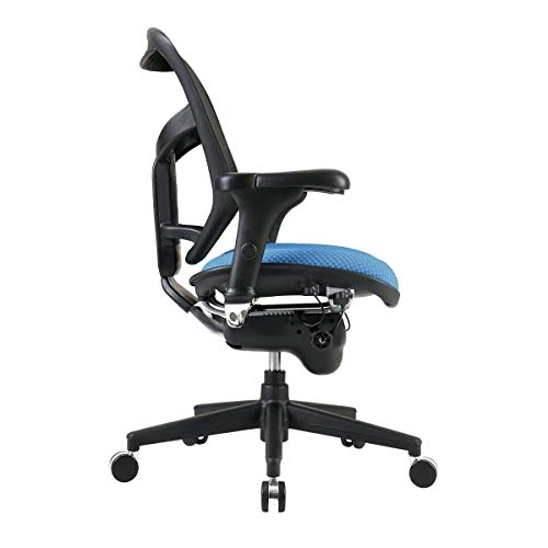 Workpro™ - Chair - Quantum 9000 Series Mid-Back Mesh/fabric Chair Black/sky x x 28" D - 43-3/4" H x 29-1/2" W - 28" x 29