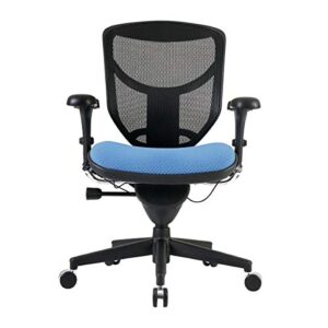 Workpro™ - Chair - Quantum 9000 Series Mid-Back Mesh/fabric Chair Black/sky x x 28" D - 43-3/4" H x 29-1/2" W - 28" x 29