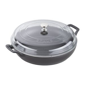 staub braiser with glass lid, 3.5-qt, matte black