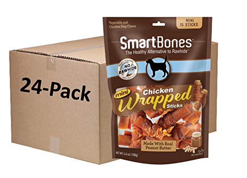 SmartBones Chicken-Wrapped Sticks, Treat Your Dog to a Rawhide-Free Chew Made with Real Chicken and Vegetables