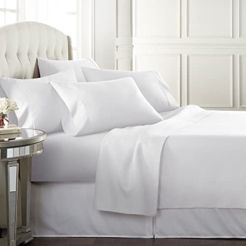 Danjor Linens Soft Bedding & Pillowcases Bed Linen Set with Deep Pockets, Queen, White