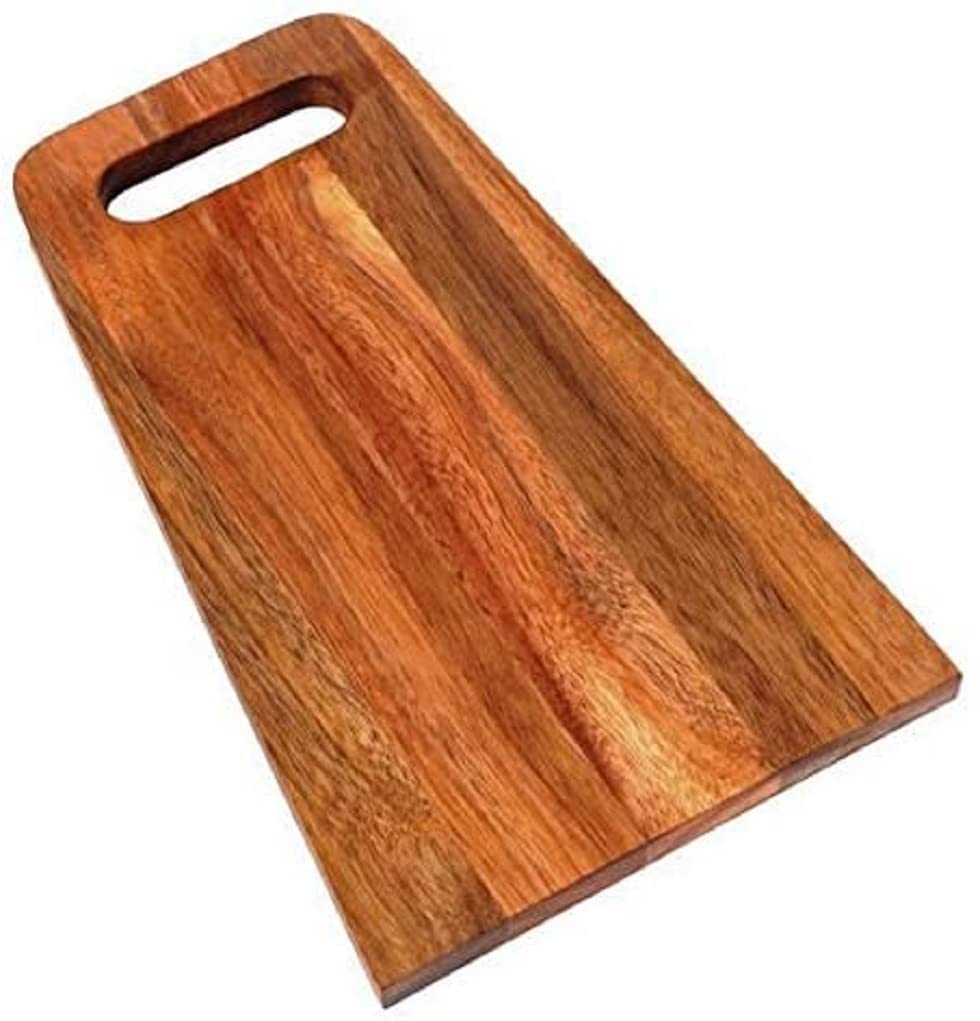 Cutting Acacia Wood Board/Charcuterie/Serving/Chopping/Cheese Board- Premium Reversible Durable wood with Carry Handle for better grip, Light Weight. (13.8"x 8.26")