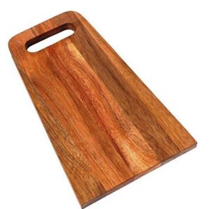 Cutting Acacia Wood Board/Charcuterie/Serving/Chopping/Cheese Board- Premium Reversible Durable wood with Carry Handle for better grip, Light Weight. (13.8"x 8.26")