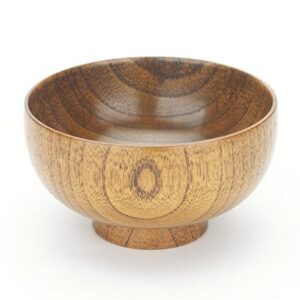 JapanBargain 1653, Wooden Miso Soup Bowl Japanese Zen Style Dessert Salad Snack Rice Bowl, Set of 2