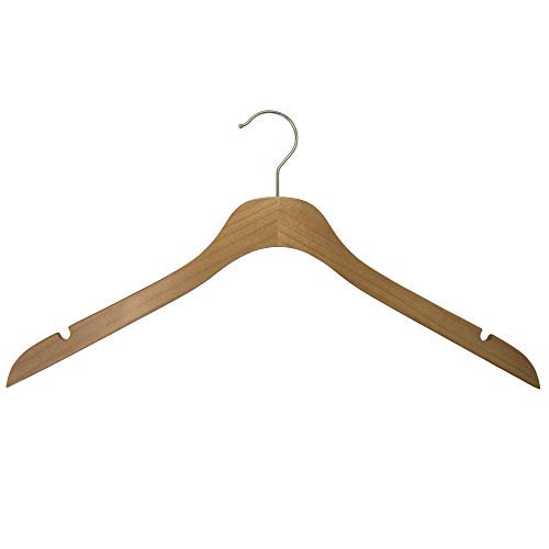 NAHANCO SL7001720 17" Slim Line Space Saving Wooden Shirt/Dress Hanger (Pack of 20), Natural