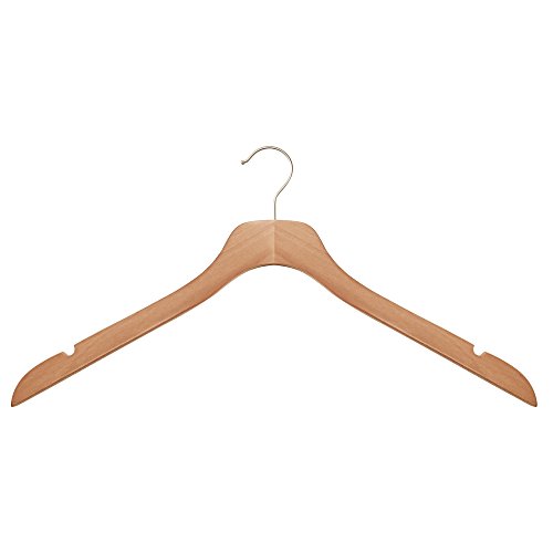 NAHANCO SL7001720 17" Slim Line Space Saving Wooden Shirt/Dress Hanger (Pack of 20), Natural