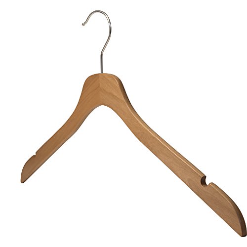 NAHANCO SL7001720 17" Slim Line Space Saving Wooden Shirt/Dress Hanger (Pack of 20), Natural