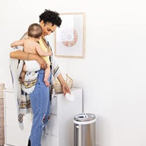 Ubbi Steel Odor Locking, No Special Bag Required, Money Saving, Awards-Winning, Modern Design Registry Must-Have Diaper Pail, Chrome