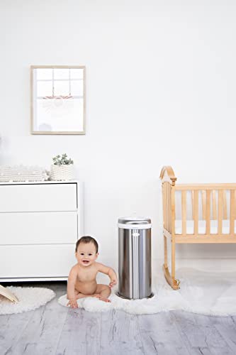 Ubbi Steel Odor Locking, No Special Bag Required, Money Saving, Awards-Winning, Modern Design Registry Must-Have Diaper Pail, Chrome