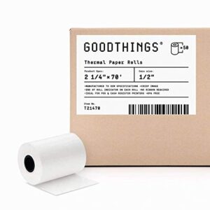 2 1/4 x 70' thermal receipt paper roll (50 rolls) bpa free paper verifone vx520 ingenico ict220 ict250 first data fd400 nurit 8000 8020 stp103