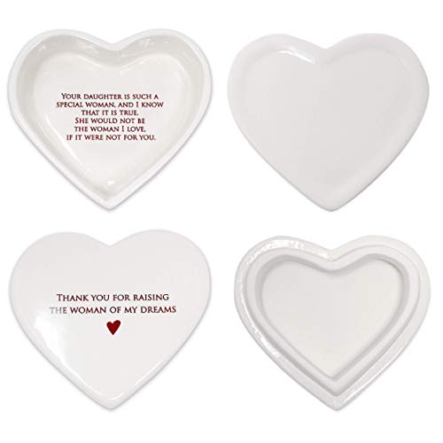 Susabella - Mother of the Bride Gift from Groom, Mom Wedding Gift or Mother's Day Gift from Son In-Law - Thank You for Raising the Woman of My Dreams - Ceramic Keepsake Heart Box