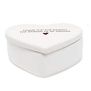 Susabella - Mother of the Bride Gift from Groom, Mom Wedding Gift or Mother's Day Gift from Son In-Law - Thank You for Raising the Woman of My Dreams - Ceramic Keepsake Heart Box