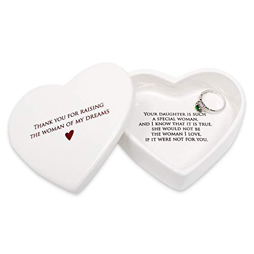 Susabella - Mother of the Bride Gift from Groom, Mom Wedding Gift or Mother's Day Gift from Son In-Law - Thank You for Raising the Woman of My Dreams - Ceramic Keepsake Heart Box