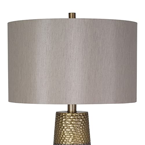 Catalina 20695-001 Modern Hammered Metal Striped Table Lamp, LED Bulb Included, 31.5", Brown