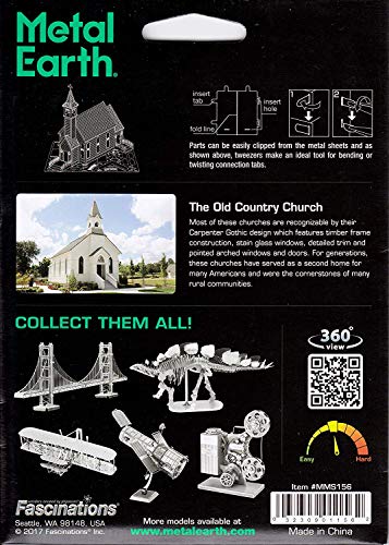 Fascinations Metal Earth Old Country Church 3D Metal Model Kit