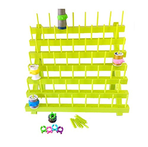 PeavyTailor 70 Spools Thread Holder Thread Rack Sewing Thread Organizer Thread Stand Spool Holder for Sewing and Embroidery Quilting. Threads Spool Rack has Holes to Hold on The Wall Green