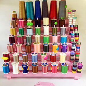 PeavyTailor 70 Spools Thread Holder Thread Rack Sewing Thread Organizer Thread Stand Spool Holder for Sewing and Embroidery Quilting. Threads Spool Rack has Holes to Hold on The Wall Green