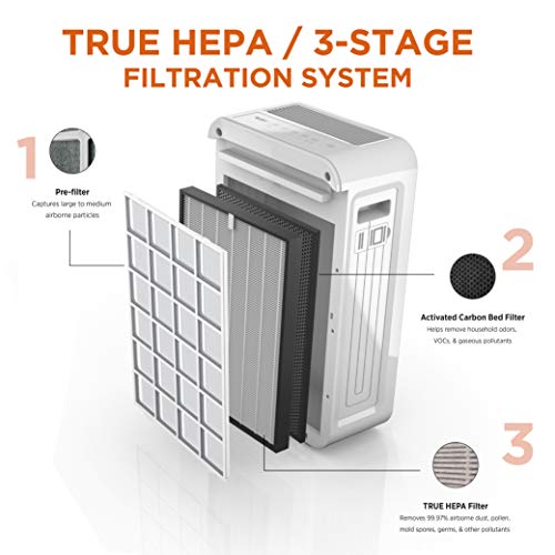 Aprilaire Allergy True HEPA Room Air Purifier 9550 with 3-Stage Filtration, Captures Allergens & Odors, Ozone Free, 495 sq. ft. Rooms