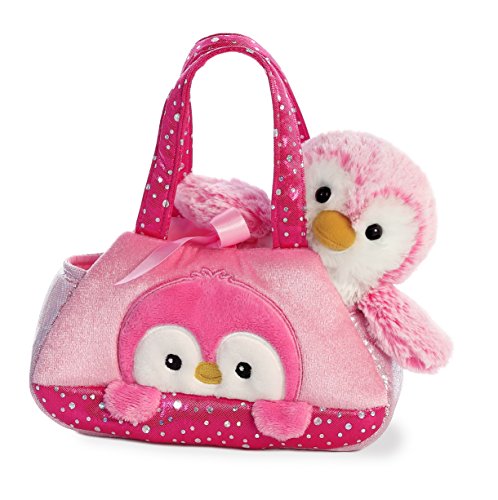 Aurora - Fancy Pals - 7" Pompom Penguin - Pink Pet Carrier