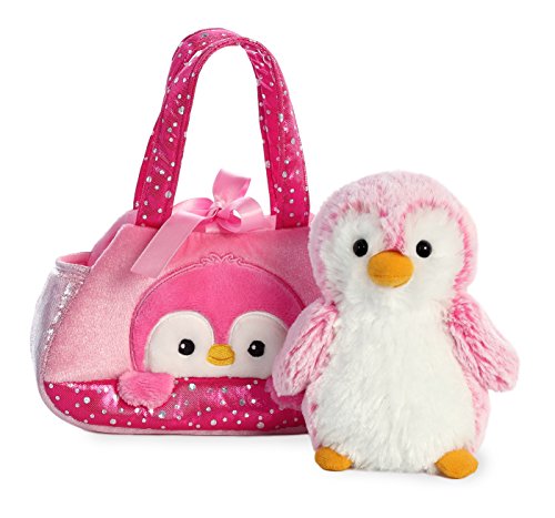 Aurora - Fancy Pals - 7" Pompom Penguin - Pink Pet Carrier