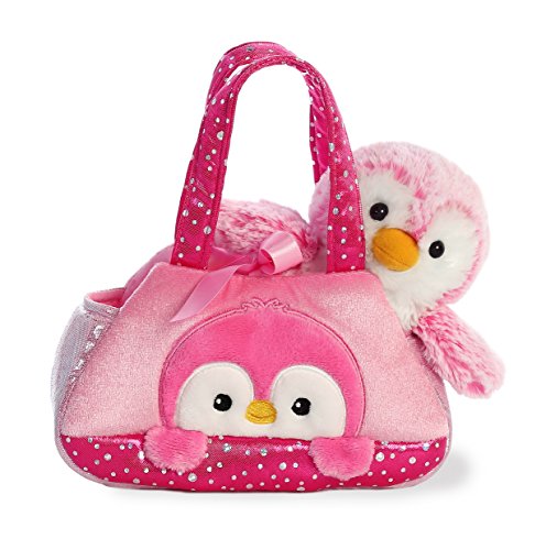 Aurora - Fancy Pals - 7" Pompom Penguin - Pink Pet Carrier