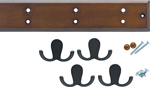 Franklin Brass R37592K-CSI-R Double Prong Robe Hook Rack, 16 in. Cocoa & Soft Iron