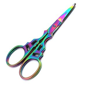 precise canada: multi titanium color rainbow sewing craft embroidery scissors 3.5" victorian style bts-643