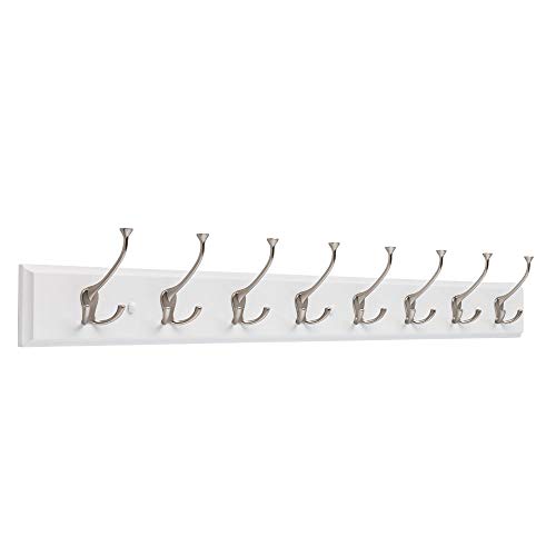 Franklin Brass R33646K-PMN-R Tri-Hook Rack, 45", Pure White/Matte Nickel