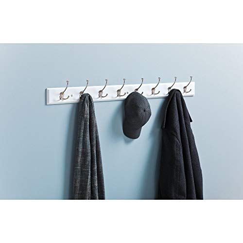 Franklin Brass R33646K-PMN-R Tri-Hook Rack, 45", Pure White/Matte Nickel