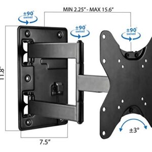 Mount-It! Lockable RV TV Wall Mount with Quick Release, Full Motion Flat Screen Bracket for Campers, Travel Trailers, RVs, Motorhomes and Marine Boats, Fits Most 23-43" VESA 100, 200, 77 Lbs Capacity