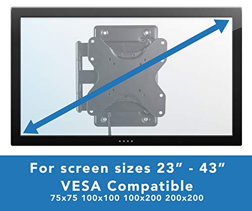 Mount-It! Lockable RV TV Wall Mount with Quick Release, Full Motion Flat Screen Bracket for Campers, Travel Trailers, RVs, Motorhomes and Marine Boats, Fits Most 23-43" VESA 100, 200, 77 Lbs Capacity