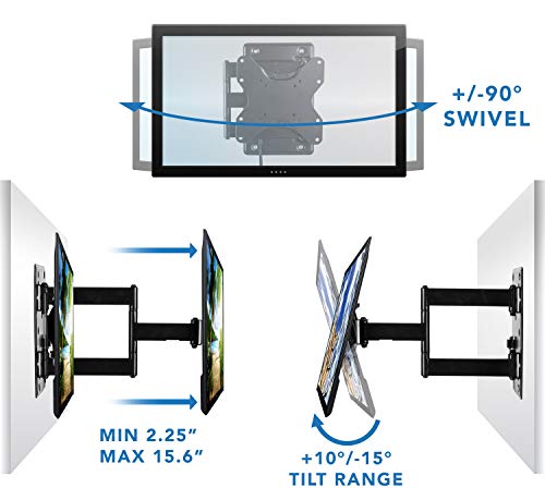 Mount-It! Lockable RV TV Wall Mount with Quick Release, Full Motion Flat Screen Bracket for Campers, Travel Trailers, RVs, Motorhomes and Marine Boats, Fits Most 23-43" VESA 100, 200, 77 Lbs Capacity