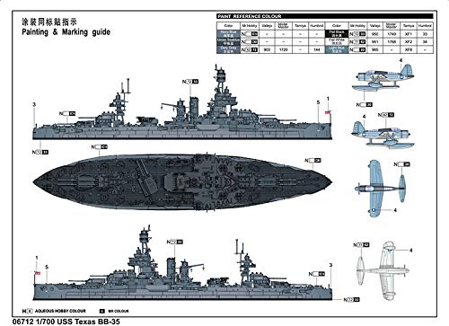 Trumpeter 1/700 US Navy Battleship BB-35 Texas Plastic Model 06712