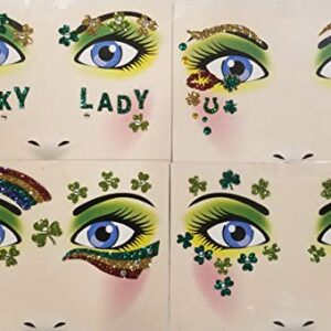 St Patrick's Day Tattoos - Temporary Glitter Face Art | Embellishments Costume for Parade Party School | Over 125 Pieces