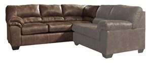 signature design by ashley bladen faux leather upholstered left arm facing sofa, sectional component, brown