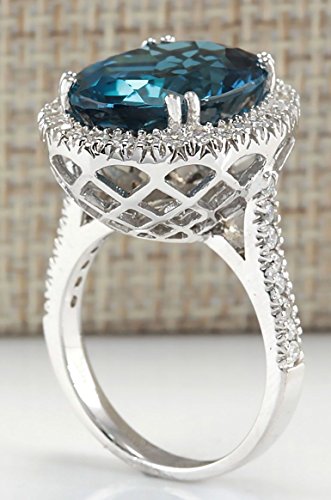 Wassana Women Fashion London Blue Topaz Gemstone 925 Sterling Silver Ring Bridal Jewelry (6)