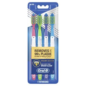 oral-b pro health vitalizer advanced toothbrushes, medium, 4 count