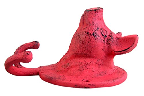 Home Originality Pink Pig Head Cast Iron Wall Hook 5 1/2 Inch