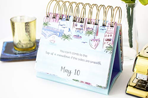 bloom daily planners Undated Perpetual Desk Easel/Inspirational Standing Flip Calendar - (5.25" x 5.5") (The Best is Yet to Come)