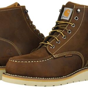 Carhartt womens 6 Inch Waterproof Wedge Steel Toe Work Boot, Brown Oil Tanned, 11.5 US