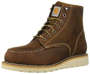 carhartt womens 6 inch waterproof wedge steel toe work boot, brown oil tanned, 11.5 us