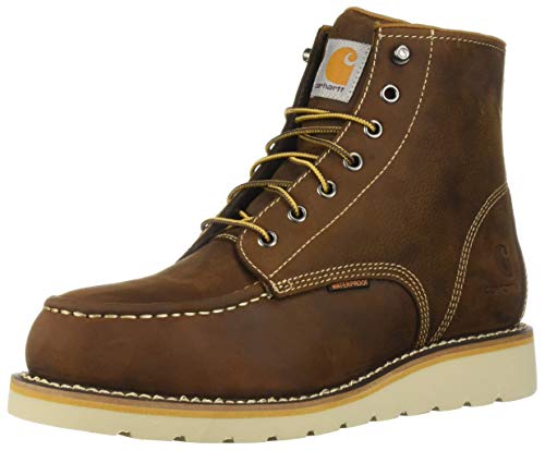 Carhartt womens 6 Inch Waterproof Wedge Steel Toe Work Boot, Brown Oil Tanned, 11.5 US