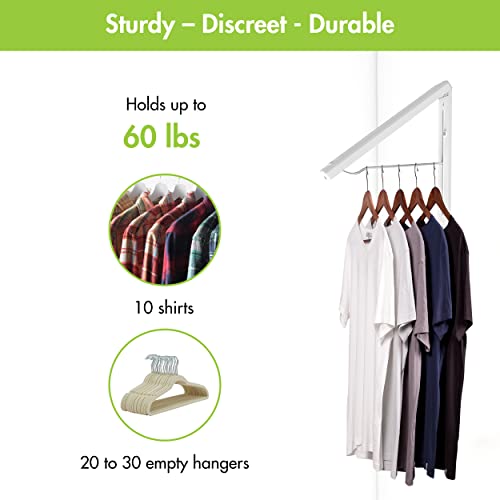 InstaHanger - The Original Foldable Clothes Drying Rack - Space Saving Laundry and Closet Organizer - 2 Pack Original Wall Mount