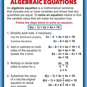 McDonald Publishing Algebraic Expressions & Equations Poster Set (P088)