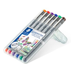 STAEDTLER 30805-SSB6 0.5 mm Coloured Pigment Liner, Multi-Colour, Pack of 6